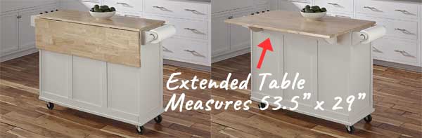 Advantages of a Kitchen Island with Drop Leaf Breakfast Bar...