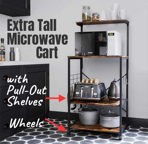 4 Reasons I Like the Tall Microwave Cart with Bakers Shelf...